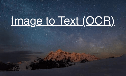 Image to Text (OCR)